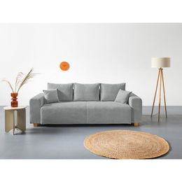 Collection AB Schlafsofa »Yves, Liegefläche (B/T): 142/194 cm« inkl. Bettfunktion, Bettkasten, Federkern & Zierkissen hellgrau 0