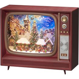 Konstsmide LED Laterne »Weihnachtsdeko« LED-Modul 1 Stk. RGB LED Wasserlaterne, braun, Fernseher, " Weihnachtsmarkt" mit Musik braun