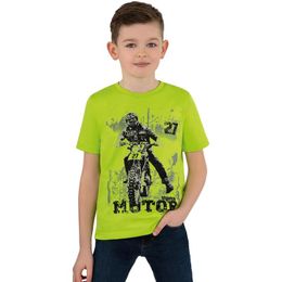 TRIGEMA T-Shirt »Jungen T-Shirt mit coolem Motorrad-Motiv« 1 Stk. tlg. lemon 140 140 Single-Jersey