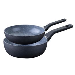 Fackelmann Wok »Cosmo« Aluminium Set, 2 Stk. tlg. Wokpfannen-Set Cosmo Ø 20 cm & Ø 28 cm – mit Ceramic-Beschichtung schwarz, grau