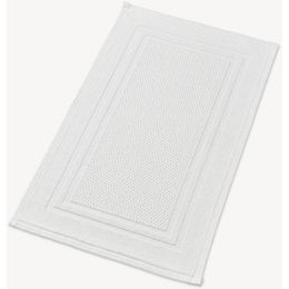 Christy Badematte &raquo;Fina&laquo; H&ouml;he 8 mm fu&szlig;bodenheizungsgeeignet Luxusbadematte in Premium Qualit&auml;t, elegantes Design, 50 x 80, 2er Set wei&szlig; Baumwolle