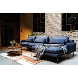exxpo - SOFA FASHION Ecksofa »Komfortsofa Look, moderner Webvelours Bezug, extrabreite Sitzflächen« komfortabler Sitz, L-Form, Breite 329cm, hoher...