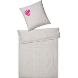 Elegante Bettw&auml;sche &raquo;Erdbeere&laquo; 2 Stk. tlg. angenehmes Hautgef&uuml;hl kreide Obermaterial: 50% Baumwolle, 50% Leinen B/L: 155 cm x 220 cm
