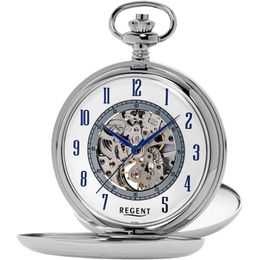 Regent Uhren REGENT Taschenuhr »P705-19387749« Herren, Handaufzug, Acrylglas, skelettiertes Zifferblatt, Geschenkidee edelstahlfarben Geschmackvolle...