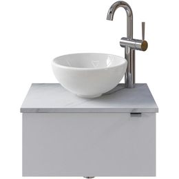 SAPHIR Waschtisch »Serie 6915 Waschschale mit Unterschrank für Gästebad, Gäste WC« Keramik-Aufsatzbecken, Waschtischplatte, Waschtischunterschrank,...