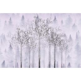 ARCHITECTS PAPER Fototapete »Atelier 47 Trees Artwork 2« Wald glatt Vlies, Wand, Schräge, Decke lila/schwarz/helllila B/L: 4 m m x 2,7 m m