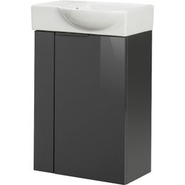 Fackelmann Waschtisch &raquo;SBC&laquo; Set, 2 tlg. bestehend aus Becken und Unterbau, Breite ca. 45 cm grau Holzwerkstoff, Keramik