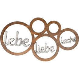 Gilde Wanddekoobjekt &raquo;Wandobjekt Lebe, Liebe, Lache&laquo; natur