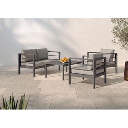 Konifera Gartenlounge-Set »»New Jersey«« Set, 1x2er Sofa, 2 Sessel, Tisch 62x110x41 cm, inkl. Auflagen, 12 Stk. tlg. Tischplatte aus Nonwood...