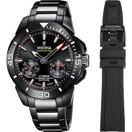 Festina Chronograph »Chrono Bike Connected - Special Edition« Armbanduhr, Quarzuhr, Herrenuhr, Stoppfunktion, Saphirglas schwarz-schwarz...