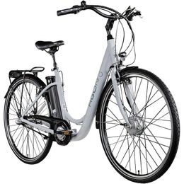 agon »Aurora« 3 Gang Nabenschaltung Frontmotor 250 W Pedelec, Elektrofahrrad für Damen u. Herren telegrey
