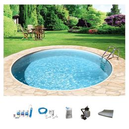 MY POOL BWT Rundpool &raquo;mit sandfarbener Folie f&uuml;r den Karibik Look&laquo; H&ouml;he: 120 cm, inkl. Zubeh&ouml;r, in versch. Gr&ouml;&szlig;en verf&uuml;gbar wei&szlig;/sand &Oslash;/B/H/L: 500...