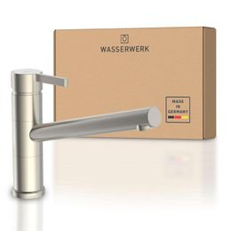 WASSERWERK Spültischarmatur »WK 6, Wasserhahn, Küche, Einhebelmischer« 150° schwenkbar, geräuscharm Edelstahloptik