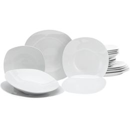 Creatable Teller-Set »Square Weiss« quadratische Form mit abgerundeten Ecken Weiss
