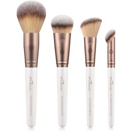 LUVIA COSMETICS Kosmetikpinsel-Set »Flawless Face« Nurai-Pinselhaar, vegan und hautfreundlich, verliert keine Haare. weiß 4 hochwertige Pinsel für...