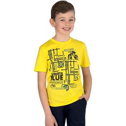 TRIGEMA T-Shirt »T-Shirt mit modischem Druckmotiv« 1 Stk. tlg. citron 152 152 Single-Jersey