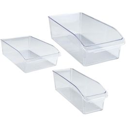 Wenko Aufbewahrungssystem »Kühlschrank-Organizer-Set« Set, 3 Stk. tlg. Boxen für Vorräte & Lebensmittel, für Kühlschrank & Vorratsschrank transparent