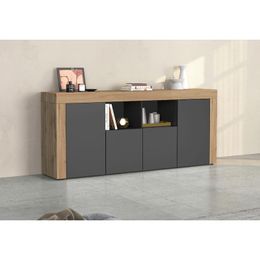 Inosign Sideboard &raquo;CHRONOS Breite 200 cm mit 4 T&uuml;ren, 2 offene und 8 geschlossene F&auml;cher&laquo; 1 Stk. tlg. Sideboard,Kommode, Schrank, Grifflos mit Push to