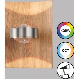 Fischer und Honsel FISCHER & HONSEL Wandleuchte »Shine-Wood« LED-Modul 1 Stk. made in Germany, langlebige LED nickelfarben