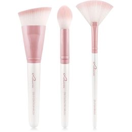 LUVIA COSMETICS Kosmetikpinsel-Set »Highlight and Contour« Nurai-Pinselhaar, vegan und hautfreundlich, verliert keine Haare. Pearl White / Candy...