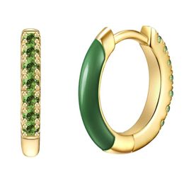 Glanzst&uuml;cke M&uuml;nchen GLANZST&Uuml;CKE M&Uuml;NCHEN Paar Creolen &raquo;Set: GSM502&laquo; aus Sterling Silber gelbgold + gr&uuml;n 11,5 Moderne Ohrcreolen f&uuml;r Damen