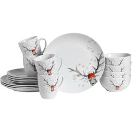 Creatable Kombiservice »Luna Hirsch« winterliches Hirsch-Motiv Weiss 0