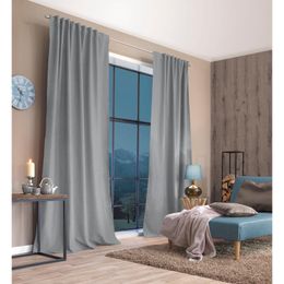 Home Wohnideen Gardine &raquo;PELLU&laquo; Multifunktionsband 1 Stk. tlg. THERMOCHENILLE, UNI grau Chenille, Polyester