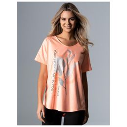 TRIGEMA T-Shirt »Oversized T-Shirt mit großem Print-Motiv« 1 Stk. tlg. apricot XL XL DELUXE-Single-Jersey