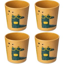 Koziol Kinderbecher »CONNECT CUP S ZOO« 100% recycelbar, 190 ml, 4-teilig nature wood