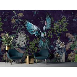 Livingwalls LIVING WALLS Fototapete »Walls by Patel Tropical Hero« glatt Vlies, Wand lila B/L: 4 m m x 2,7 m m