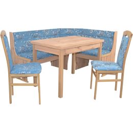 HOFMANN LIVING AND MORE Eckbankgruppe Spar-Set, 4tlg. Set, 4 Stk. tlg. Eckbank mit Stauraum unter den Sitzflächen blau + blau +...