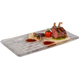APS Servierteller &raquo;Teller/Sushiboard&laquo; 29, 5 x 15, 5 cm, schwere Qualit&auml;t transparent