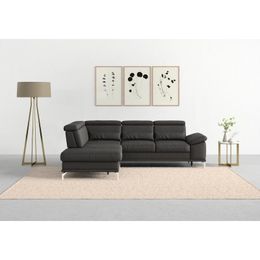 Sit & More SIT&MORE Ecksofa »Cabrio L-Form, B: 274 cm, mit Sitztiefen-, Arm- & Kopfteilverstellung« 3 Nierenkissen, Federkern, optional Bettfunktion und...