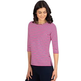 TRIGEMA Longsleeve »Shirt aus 100% Baumwolle mit 3/4-Arm« 1 Stk. tlg. magenta L L DELUXE-Single-Jersey
