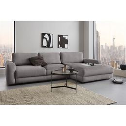 Places of Style Ecksofa »Bloomfield, bequem und elegant, OTTOs Choice, Breite 303cm, L-Form« wahlweise mit Bettfunktion und Bettkasten grey