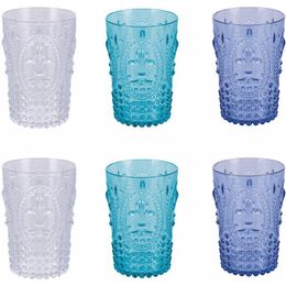VILLA D'ESTE Gläser-Set »Fashion Ocean« Wassergläser-Set, 6-teilig, Inhalt 400 ml blau/hellblau/transparent 0