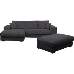 WERK2 Polstergarnitur »Eden L-Form + Hocker. Mega Couch Breite 286cm, Cord« Set, Design Ecksofa + Hocker in Cord mit besonders weichem Sitzkomfort...