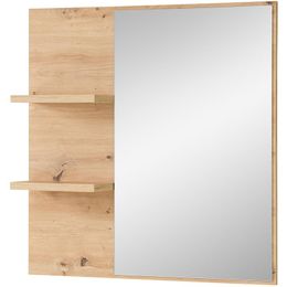 Innostyle Garderobenspiegel &raquo;BARI Wandspiegel&laquo; Spiegelfl&auml;che 78 x 80 cm, 2 Ablageb&ouml;den braun Holzwerkstoff, Mitteldichte Faserplatte (MDF), glasspiegel