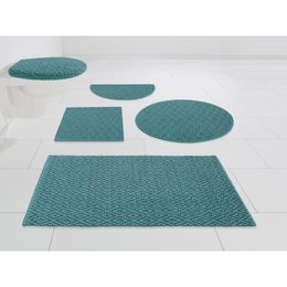 my home Badematte &raquo;Numan, Badvorleger, Badezimmer Teppich&laquo; H&ouml;he 10 mm fu&szlig;bodenheizungsgeeignet strapazierf&auml;hig Rauten-Muster, Badteppich, auch...