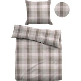 Tom Tailor HOME Bettwäsche »Bent« 3 Stk. tlg. warme Flanell (Biber) Qualität, kariert - made in Germany chocolate Obermaterial: 100% Baumwolle B/L:...