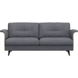 FLEXLUX 2, 5-Sitzer »Glow Sofa, Couch, « Premium-Sitz: Kaltschaum & Federkern, Arml. Walnuss, Fuß schwarz Navy Blue