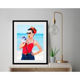 queence Bild &raquo;Lifeguard&laquo; Art Bilder von Frauen Fashion Frau Kunst Magazincover Meer Meer Bilder Mode 1 Stk. tlg. HD Premium Poster-Druck inkl. 