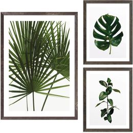 Komar Bild mit Rahmen &raquo;Statement Greens&laquo; 3 Stk. tlg. maschinell Farbe Bild(er): bunt