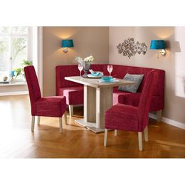 Home Affaire Eckbankgruppe »Hellen« Set, 4 Stk. tlg. im rustikalen Landhausstil rot +