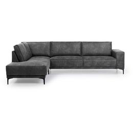 Places of Style Ecksofa »Polsterecke Oland, Struktur, Flachgewebe, Luxus-Microfaser, Boucle« L-Form, 289 cm, Wellenunterfederung, Skandi-Design,...