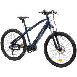 Tretwerk »Commander« 9 Gang Shimano Altus M2000 Schaltwerk Kettenschaltung Mittelmotor 250 W Pedelec, Elektrofahrrad für Damen u. Herren, MTB blau
