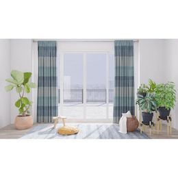 HOMING Gardine &raquo;Lennik&laquo; verdeckte Schlaufen 1 Stk. tlg. Streifen, modern, Farbverlauf, Wohnzimmer, Schlafzimmer petrol/blau Obermaterial: 100%...