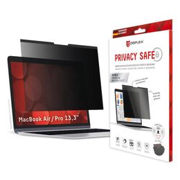 Displex Displayschutzfolie »Privacy Safe - MacBook Air/Pro 13, 3« Blickschutzfilter Schwarz Praktisches Filz-Sleeve: sichere Aufbewahrung und...