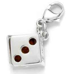 OSTSEE-SCHMUCK Kettenanhänger »Charm-Einhänger Würfel Charm-Einhänger Würfel« (1 Stk. tlg.) 24 x 10 mm Interessanter Charm-Einhänger aus Silber...