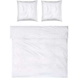 Möve MÖVE Bettwäsche »Noblesse Bettwäsche Set« 2 Stk. tlg. mit eleganten Biesen white-champagner Obermaterial: 100% Baumwolle B/L: 200 cm x 200 cm